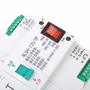 Automatic Transfer Toggle Switch AC 400V 3P Dual Power 63/80/100A Flame Retardant High Reliability High Sensitive Response for Power Supply(100A)