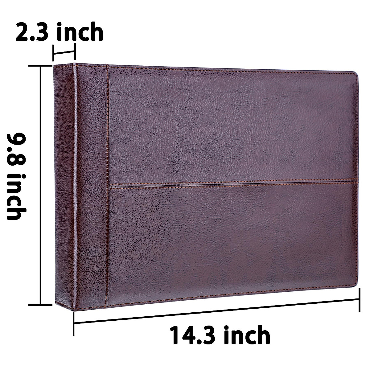 Antner 7 Ring Business Checkbook Binder for Business Checks, 600 Sheets Capacity, PU Leather Check Book Binder Cover with Zipper Pouch, Executive Organizer Portfolio Holder for 9" x 13" Sheets, Coffee