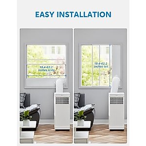 Midea 10,000 BTU ASHRAE (7,100 BTU SACC) Portable Air Conditioner Smart Control, Cools up to 300 Sq. Ft., with Dehumidifier & Fan mode, Easy- to-use Remote Control & Window Installation Kit Included