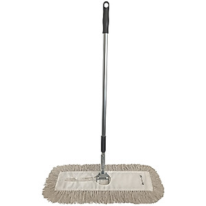 Ultimate Dust Mop Kit: Industrial-Grade Performance, Heavy-Duty Frame, Telescopic Handle - White 18 Inch