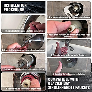 hansengroe Faucet Cartridge Replacement for Glacier Bay Single-Handle Tub/Shower Faucets Compatible with 10321, Faucet Repair Part Works for Hot & Cold Water Applications