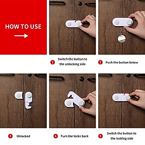 Closet Drawer Locks for Baby (2 Pack) and Child Safety Cabinet Locks with Upgraded Double Security Design for Cabinet Oven Closet Fridge Cupboards