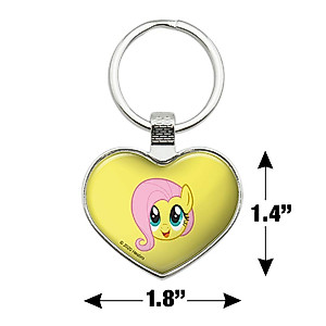 My Little Pony Fluttershy Face Keychain Heart Love Metal Key Chain Ring