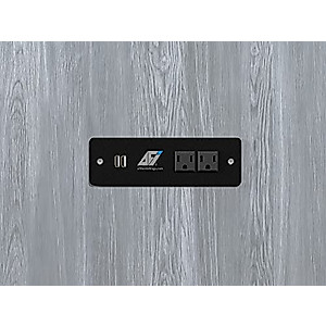 AFI Northfield Twin XL Size Murphy Bed Chest with Mattress, Storage, & Built-in Charger in Driftwood