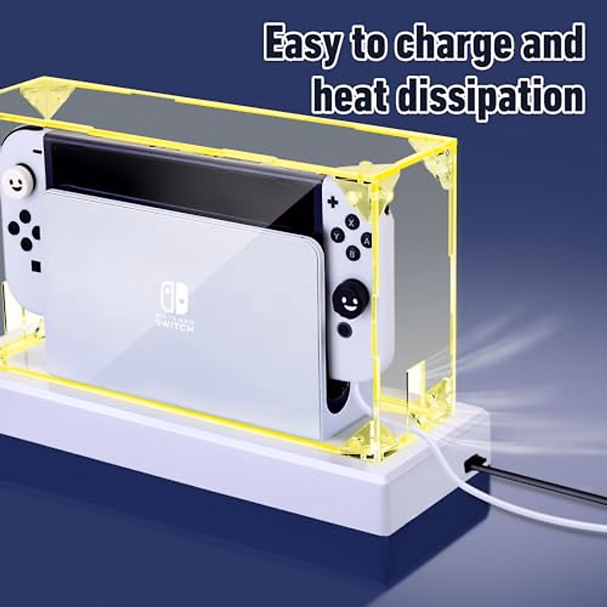 Fwieurow Upgraded Dust Cover, 16 Led Color Lampholders, 4-Mode Dimming, Suitable For Nintendo Switch/OLED, Acrylic Transparent Waterproof, Dustproof Bottom Box, Cool Switch Accessories