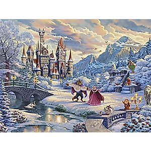 Ceaco - Thomas Kinkade - Disney Dreams Collection - Beauty and The Beast's Winter Enchantment - 750 Piece Jigsaw Puzzle