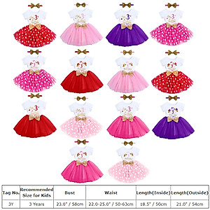ODASDO Toddler Kids Girls My 3rd Third Birthday Party Dress Sequin Bowknot Headband Cake Smash Outfit Summer Cotton Short Sleeve A-line Tulle Tutu Princess Skirt Photo Props Purple 3 Years