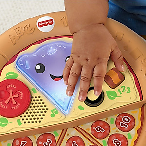 Fisher-Price Laugh & Learn Slice of Learning Pizza, Pretend Food Musical Baby Toy with Lights and Spinning Action for Baby and Toddler Ages 6-36 Months