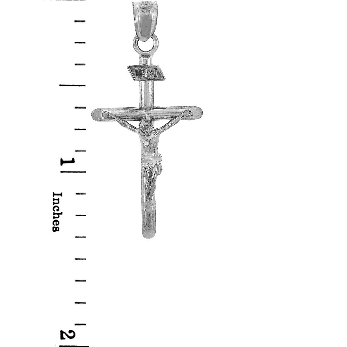 Religious Jewelry by FDJ .925 Sterling Silver 25 Sterling Silver Linear Cross INRI Crucifix Charm INRI Crucifix Charm Pendant