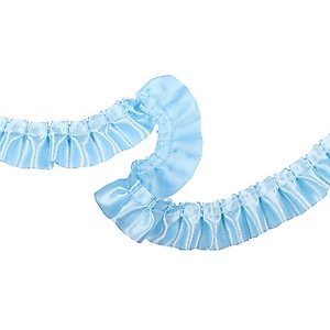 YYCRAFT 11 Yards Satin Ruffle Trim Fabric Trims and Embellishments by The Yard, 1.5 Inch Blue
