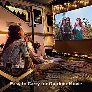 YOWHICK Projection Screen 120 inch, 16:9 Foldable Anti-Crease Portable Projector Movies Screens for Home Theater Outdoor Indoor Support Double Sided Projection, Washable