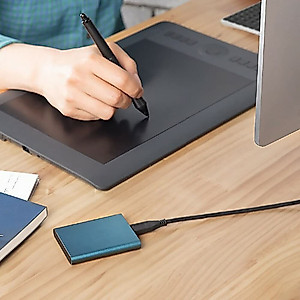 Mersuii Portable Solid State Drive for Laptop Windows 7 Mac Shockproof Type-C Mobile Hard Drive 1TB Blue