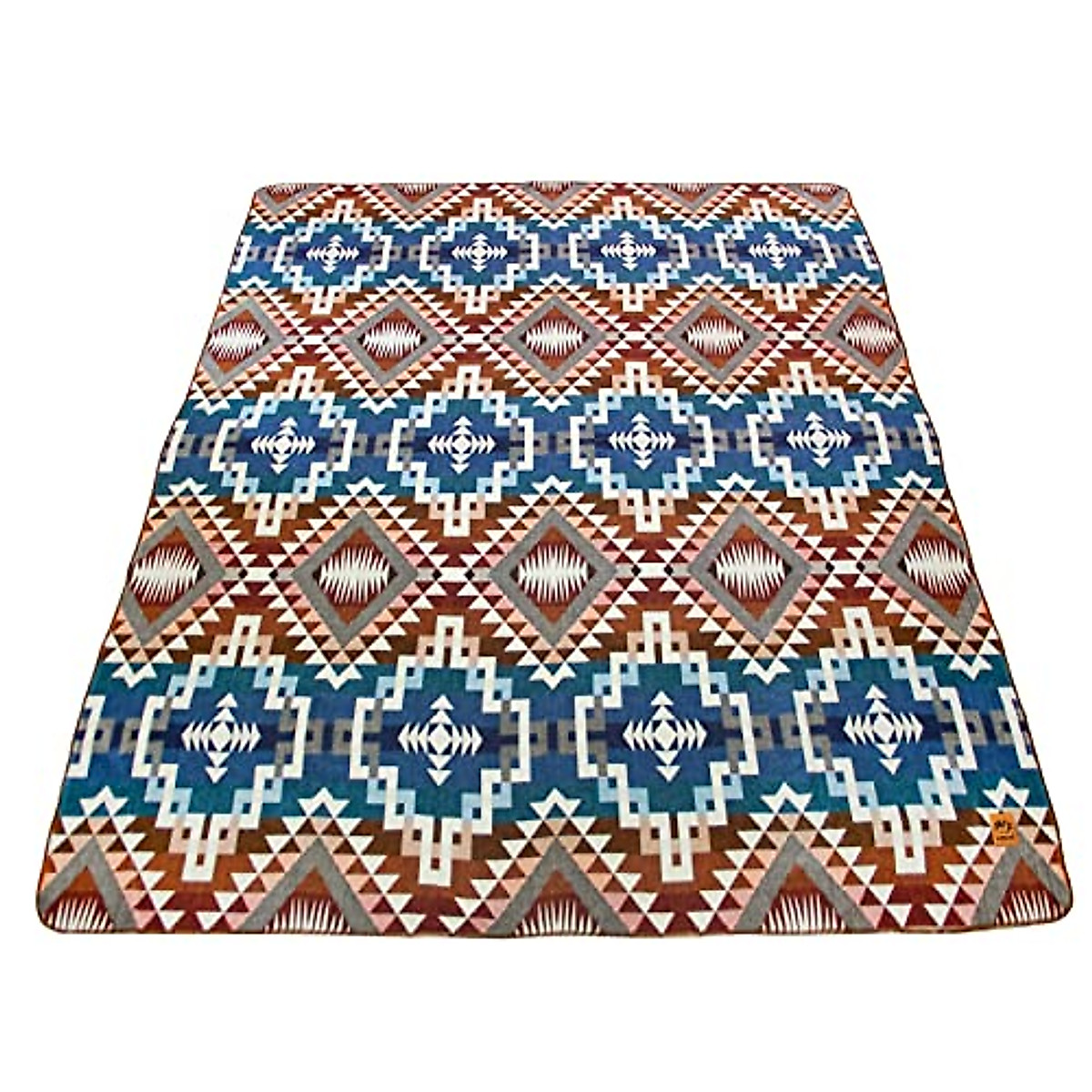 ALPAKITAS Blanket Throw | Large, Beautiful, Warm, Variegated | 75 x 45 inches | Ultra-Soft, Hypoallergenic and Breathable | Non-Itchy or Scratchy Fabric (Ancestral Design Orange & Blue)