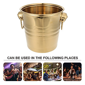 BESTonZON Insulated Ice Bucket 1pc Ice Bucket Water Bucket Terrarium Metal Drink Tub Wine Chillers for Bottles Wine Drink Tub Bottles Iced Bucket Stainless Steel with Cover Galvanized Bucket