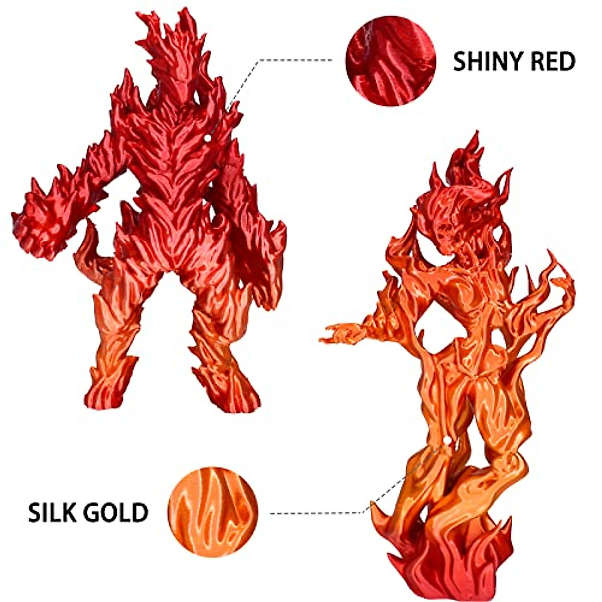 (2 Items) 1kg Silk Gold Shiny Red Black & 1kg Silk Gold Shiny Red PLA Filament, 3D Printer Filament, PLA Filament 1.75mm +/- 0.02mm