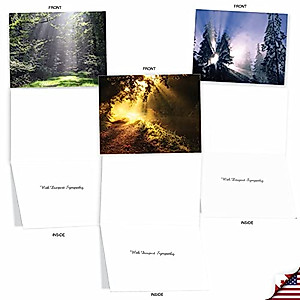 The Best Card Company - 10 Assorted Sympathy Cards Boxed (4 x 5.12 Inch) - Condolence, Bereavement Greetings - Shining Through AM1735SMG-B1x10
