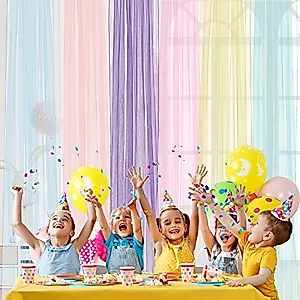 6 Panels Pastel Rainbow Backdrop 5ft x 7.3ft Tulle Backdrop Unicorn Drapes Curtains for Baby Shower Photography Birthday Party Wedding