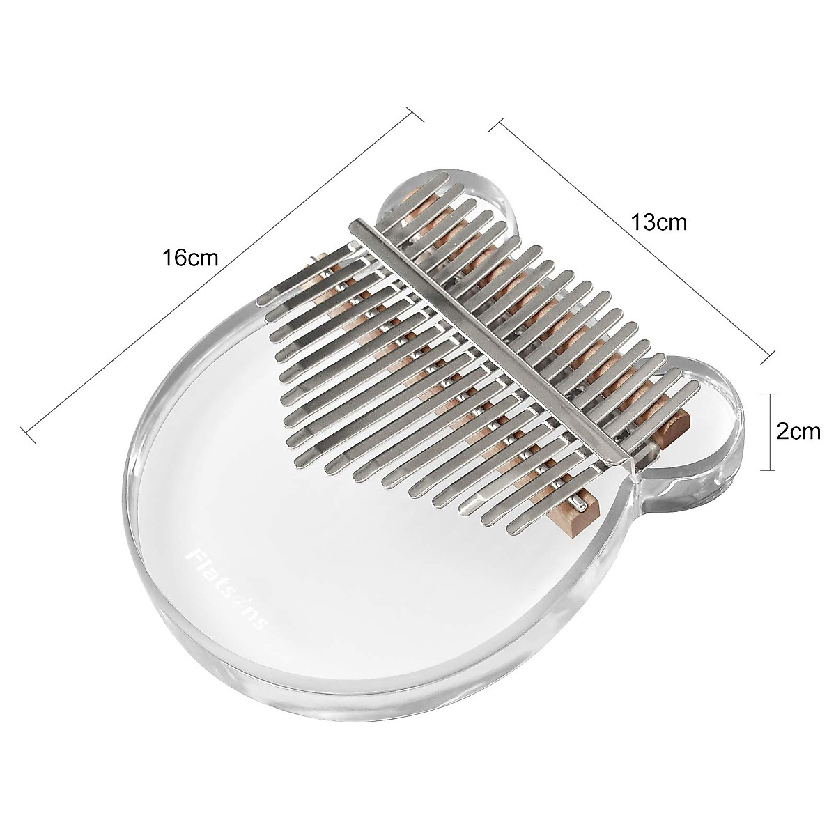 Flatsons Acrylic Kalimba Thumb Piano 17 Keys Crystal Acrylic Mbira Finger Piano with EVA Carry Bag Portable for Gifts Kids Adult Beginners Unisex (Bear style)