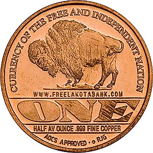 1/2 oz .999 Pure Copper Round/Challenge Coin (Sitting Bull - Hunkpapa Lakota)