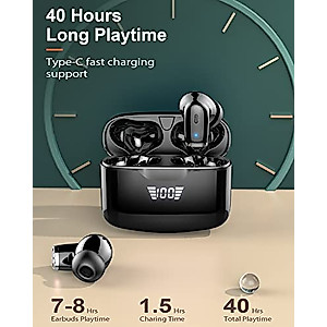 Wireless Earbud, Bluetooth 5.3 Headphones with ENC HD Mic, Bluetooth Earphones with Deep Bass, Bluetooth Earbud in Ear Noise Cancelling, 40H Wireless Headphones IP7 Waterproof Ear Buds[2022 Upgrade]