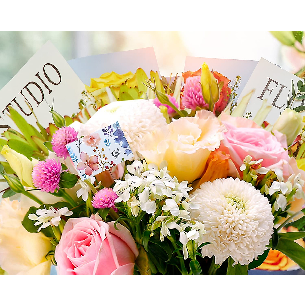 Metal Wire Floral Picks Penta Angel 20Pcs 11.8’’ Round Gold Place Card Table Number Holders Photo Note Name Card Holding Clips for Wedding Birthday Party Cake Decoration (Round)