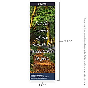 Christian Bookmark with Bible Verse, Pack of 25, Prayer Themed, Let the Words of My Mouth Be Acceptable To You, Psalm 19:14