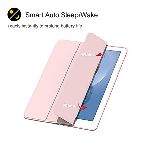 Divufus Case for iPad 10.2 2021/2020/2019, Smart Lightweight Trifold Stand Cover, Auto Sleep/Wake Soft TPU Pencil Holder Case for iPad 10.2 inch 9th/8th/7th Generation - Pink