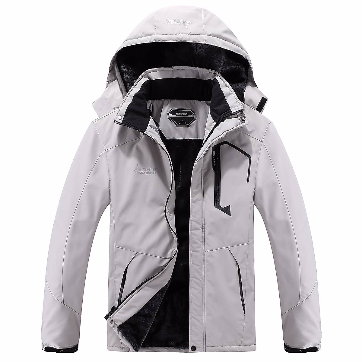 MOERDENG Men's Waterproof Ski Jacket Warm Winter Snow Coat Mountain Windbreaker Hooded Raincoat