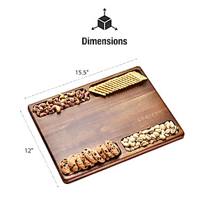 Shanik Premium Charcuterie Board -Cheese and Meat Board, Double-Sided Serving Tray and Cutting Board