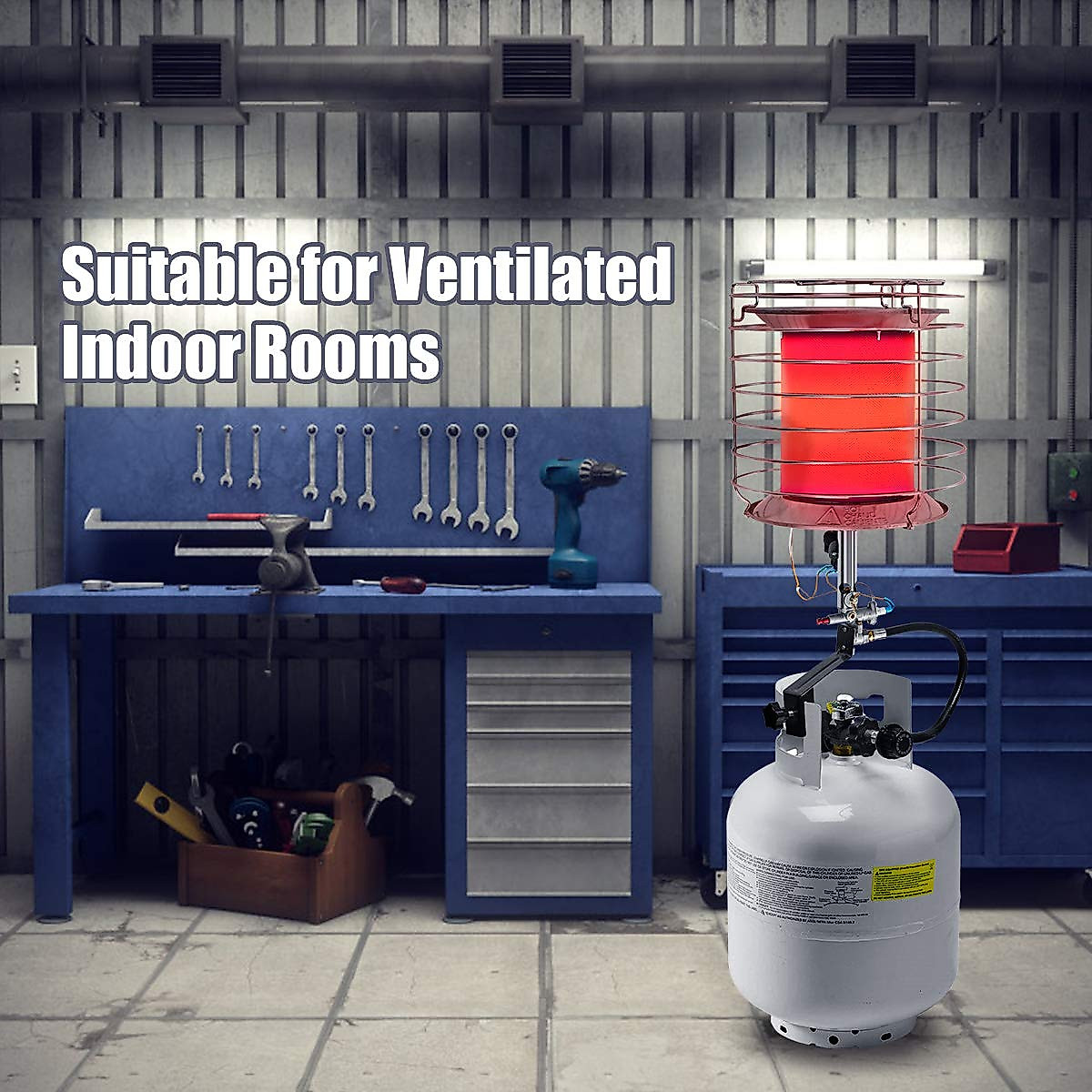 S AFSTAR 35,000-42,000 BTU Tank Top Propane Heater, Portable Propane Heater w/Tip-over Switch & Safety Shut-off, Indoor Outdoor Heaters for Ice Fishing Survival (Propane Cylinder not Included)