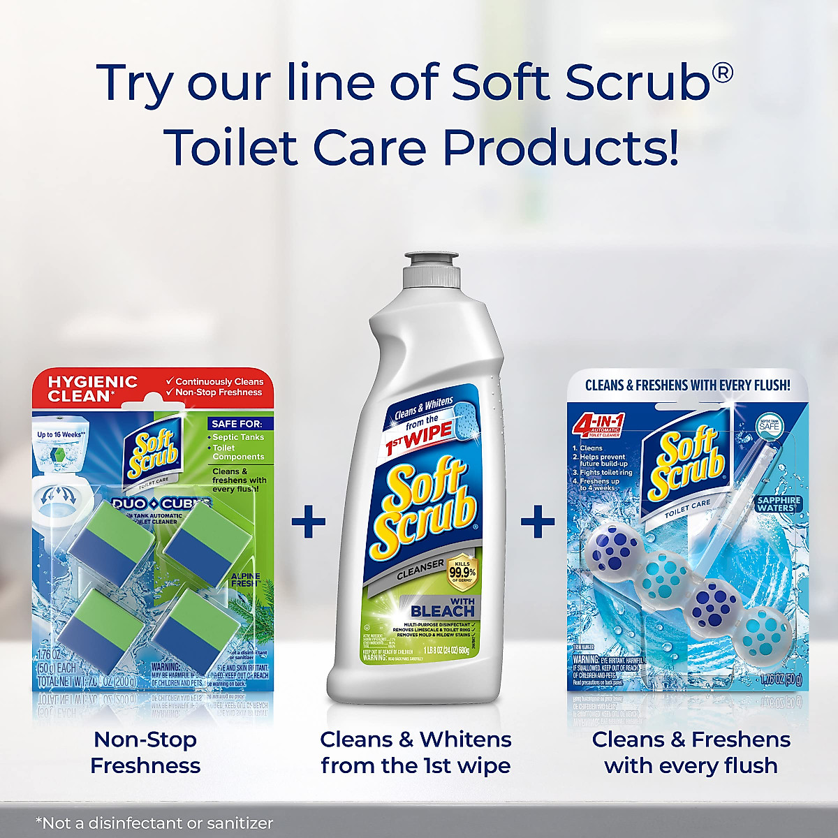 Soft Scrub in-Tank Toilet Cleaner Duo-Cubes, Alpine Fresh, 4Count