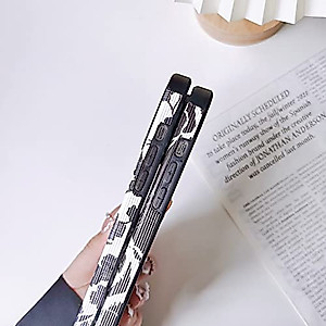 INJPCUCA Designed for iPhone 14 Pro Max Case Cute Wave Pattern Design Black Protective Case for Women Girls PU Leather Silicone Slim Shockproof Cover for iPhone 14 Pro Max 6.7", Beige Pink