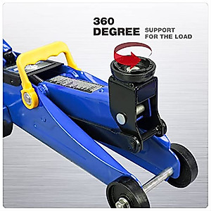 Jack Boss Floor Jack 1.5 Ton (3,300 LBs) Hydraulic Car Jack with Storage Case, Lifting Range from 5.31 Inch to 13.2 Inch, Fits Sedans Automotive