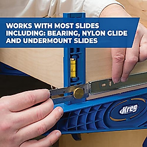 Kreg KHI-Slide Drawer Slide Jig - Drawer Slide Jig Kit - Drawer Slide Tool - for Cabinets, Drawers, Desks & More - Easily Install Drawer Slides - Set of 2