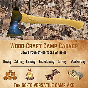 Council Tool 1.7 lb. Wood-Craft Camp Carver Axe, 16" Curved Handle Axe