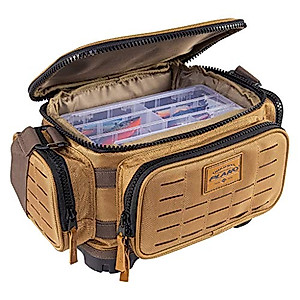 Plano Guide Series 3500 Tackle Bag, Beige, Includes 5 3500 Stowaway Organization Boxes, Premium Soft Fishing Tackle Storage, Waterproof & Non-Skid Base