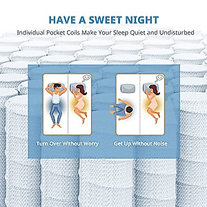 BedStory Queen Mattress, 12 Inch Gel Memory Foam Hybrid Mattress in a Box, Queen Size Mattress with Individually Wrapped Pocket Coils for Supportive and Pressure Relief, Made in USA