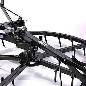 Titan Attachments Arena Spin Harrow Rake Kit, 72-in Diameter, Pull-Behind Rake