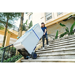 XSTO ZW4170DC Stair Climbing Hand Trucks Dolly, 400W Motor 375 lbs Capacity Trolley Cart, Electric Hand Trucks for Stairs with Ergo Telescoping Handle & Pneumatic Wheels