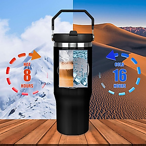 Fishing Gifts for Men 30 oz Fishing Tumbler with Handle and Straw American Flag Stainless Steel Insulated Cups Mug Father's Day, Christmas and Birthday Gifts for Dad Grandpa Men