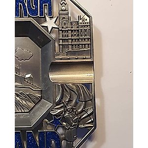 Edinburgh Scotland Metal Ashtray - Castle / Scottish Piper / Highland Cattle / Words in Blue Letters / Souvenir