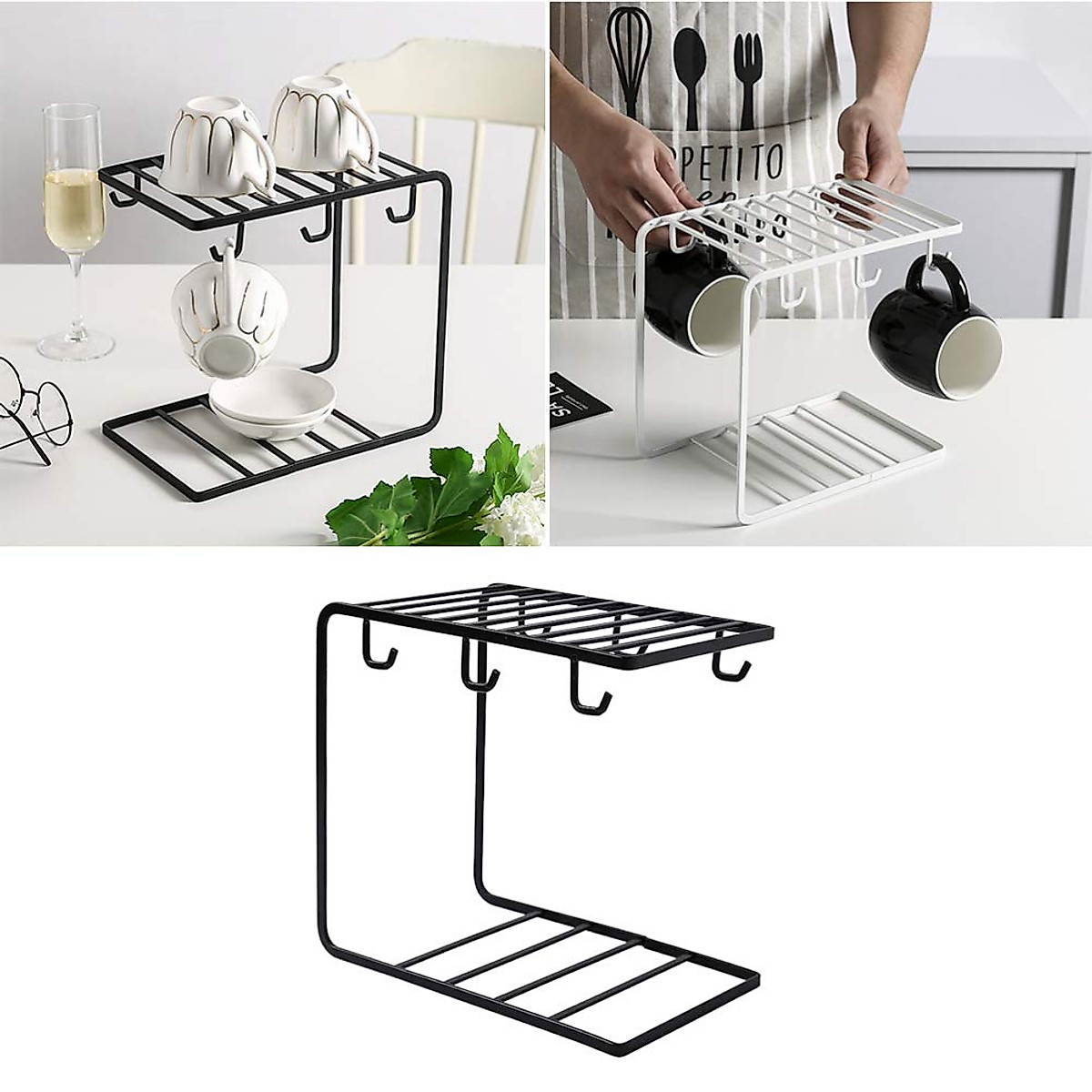 Hemoton 1pc Kitchen Organizing Coffee Cup Stand Decoration for Home Coffe Cup Holder Home Décor Cup Storage Rack Cup Holder for Home Iron Art Cup Holder Japanese-Style Display Stand Mug