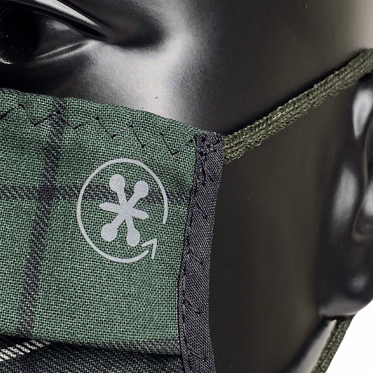 JaxMask® | Hunter Green & Black Christmas Holiday Plaid Cloth Face Mask | Tartan Buffalo Check 2 Layer Pleated Washable & Reusable With Nose Wire | 'SilentNight Collection' (Green Plaid)