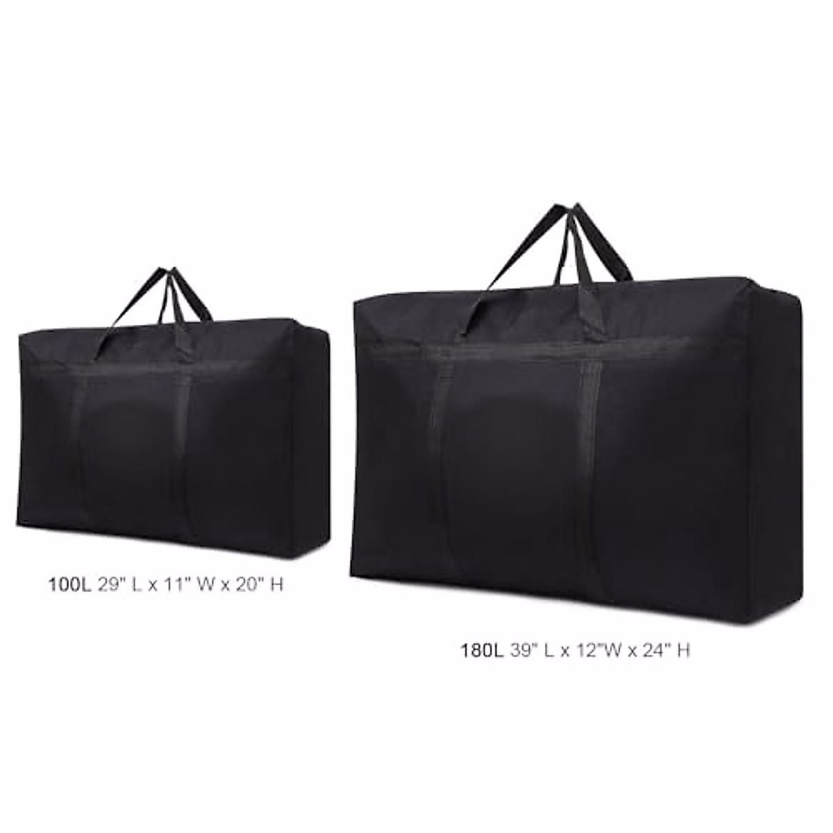 IWEIK Canvas Extra Large Storage Bags Duffle Bags Organizer Bags for Space Saving Moving Storage (100L, Black)