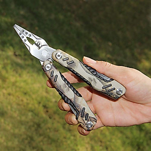 Poeland Multitool Pliers, 14 in 1 Multi tool with Safety Locking, Portable Pocket Knife for Outdoors, Survival, Camping, Fishing, Hunting, Hiking