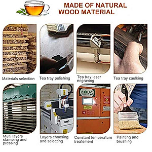 Fdit Wood Serving Plate Tray for Dessert Cake Coffee Red Tea Kitchen or Restaurant Using (33cm / 12.99 inch)