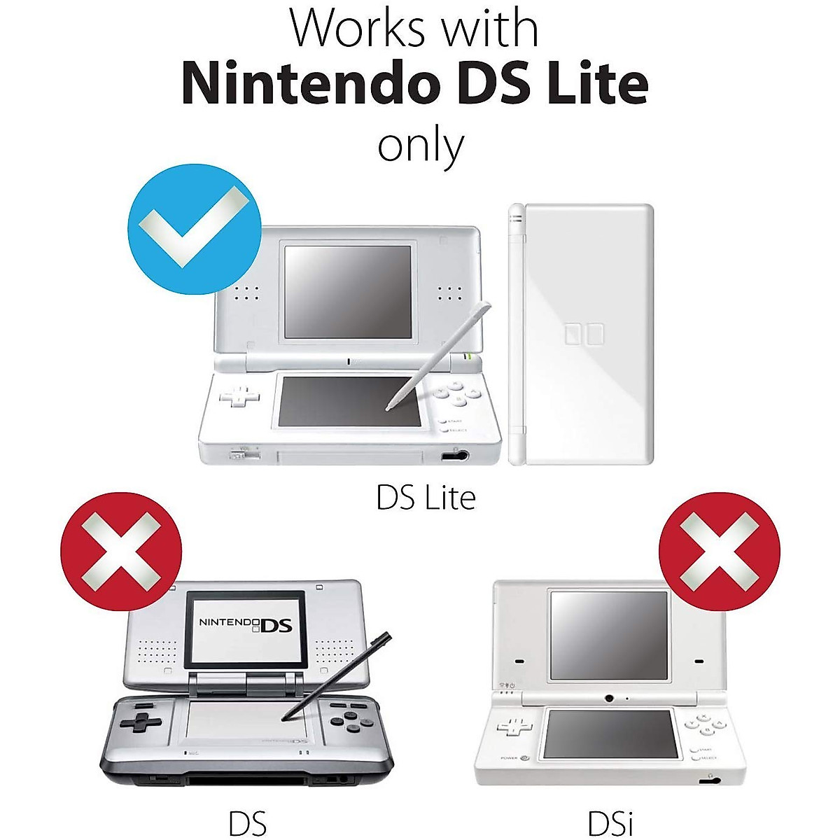 DS Lite Charger Kit, AC Power Adapter Charger and Stylus Pen for Nintendo DS Lite Systems, Wall Travel Charger Power Cord Charging Cable 5.2V 450mA