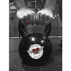 Tough Love Rings - Striped Black/Blue - Thick Band - Size 11