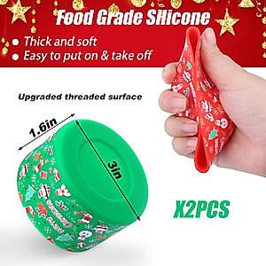 AIERSA 2Pcs Silicone Boot Sleeve for Stanley Quencher 40oz 30oz Tumbler with Handle,for IceFlow 20oz 30oz,Protective Water Bottle Bottom Bumper Cover for Stanley Cup Accessories, Christams Gifts