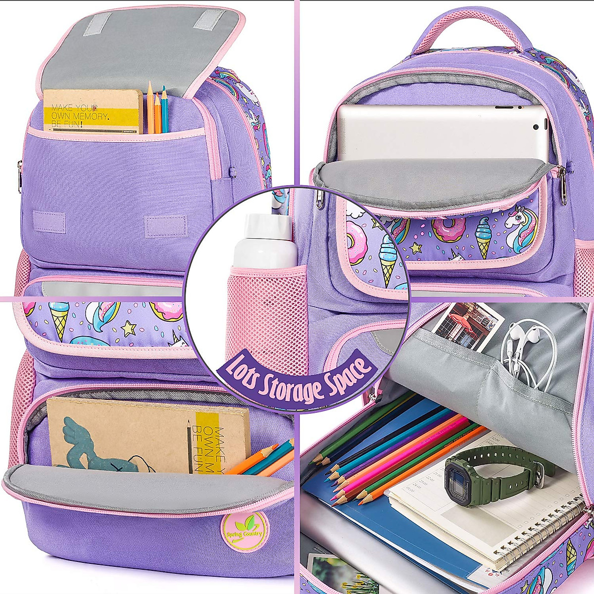 DZHJKIO Unicorn Kitty School Backpack for Girls & Boys, Large 16 Inches Casual Day Pack Cartoon Rucksack? (Unicorn Kitty) 1